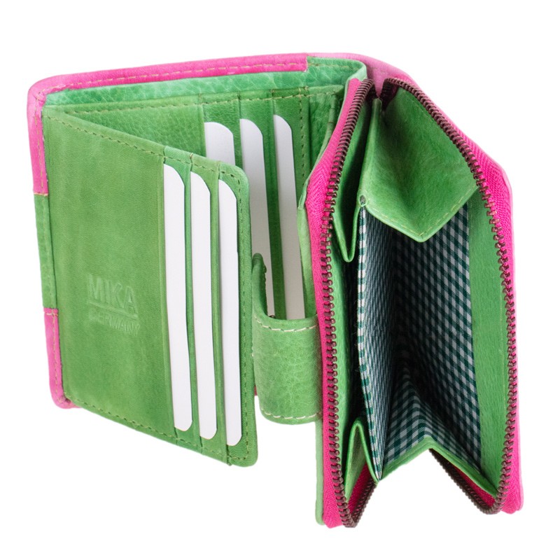 Portofel dama, din piele naturala roz, MIKA | BagHouse.ro